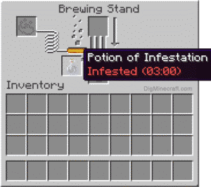 Potion d'infestation Minecraft : recette, effet et utilité